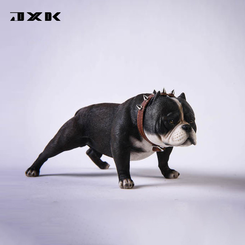 JXK American Bully 1/6 Realistic Dog Model Pet Figure Street Style Home ...