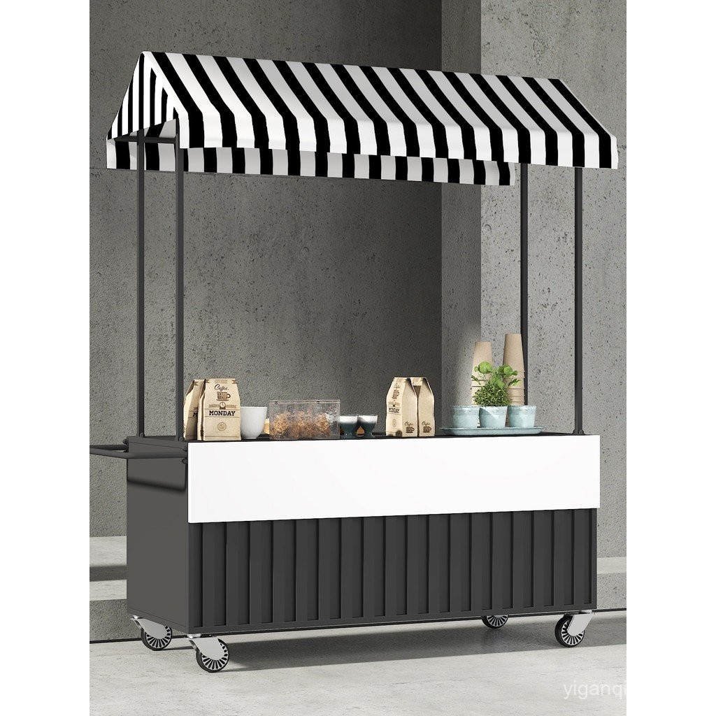 Wrought Iron Influencer Mobile Night Market Stall Stall Trolley Flower ...
