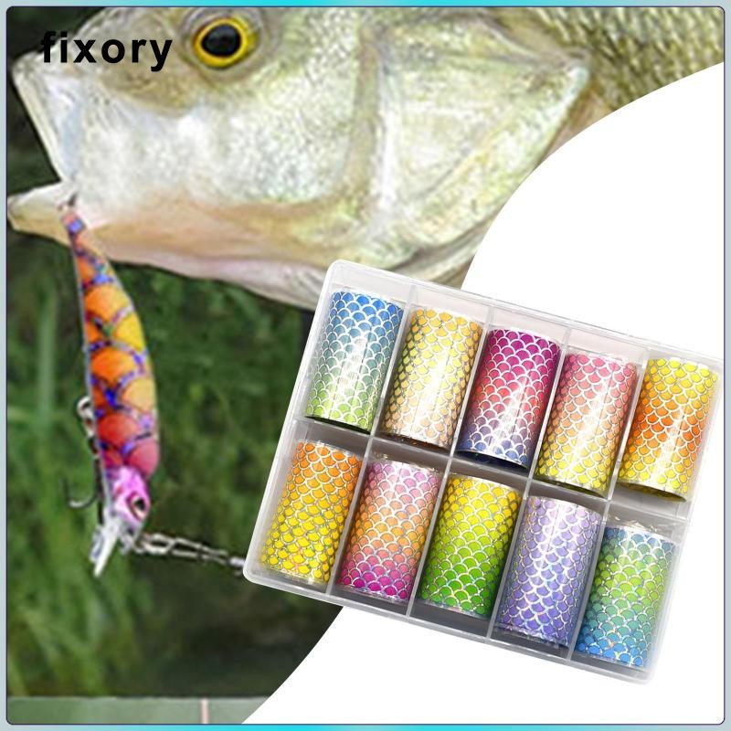 fixory 10x Fishing Lure Stickers, Film, DIY Materials, Tape, Fish Scale ...