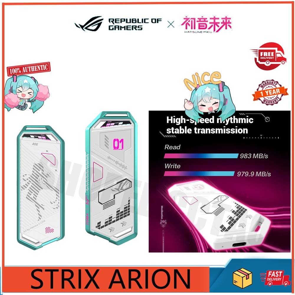 ASUS ROG STRIX ARION Hatsune Miku co branded all aluminum M.2 NVMe ...