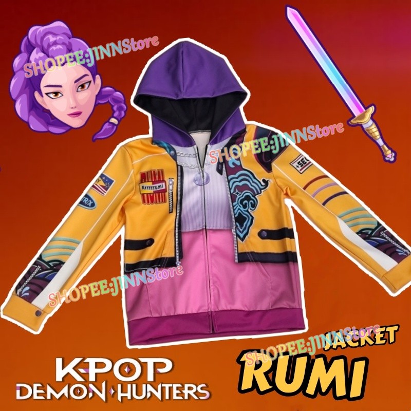 -JINN-Animated DEMON HUNTERS Cosplay Costume RUMI Hooded Jacket ...