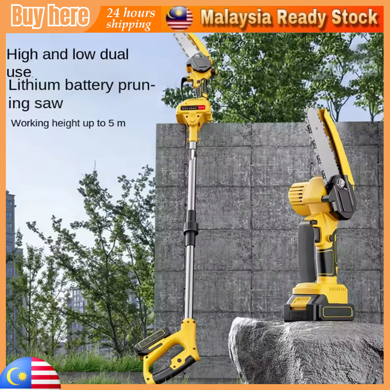 Electric high branch saw, extended telescopic rod rechargeable lithium ...