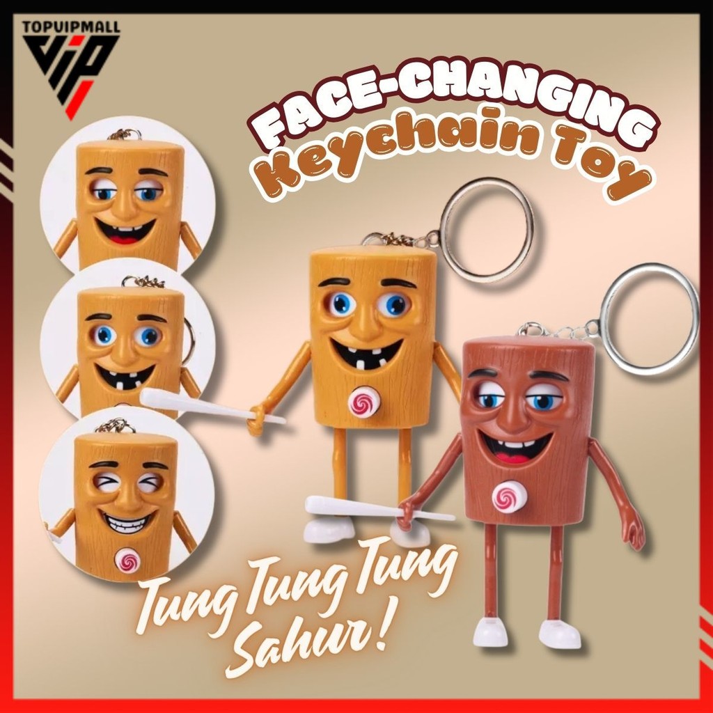Tung Tung Tung Sahur Toy 🔥 Keyring with Changing Faces – Fun, Weird ...