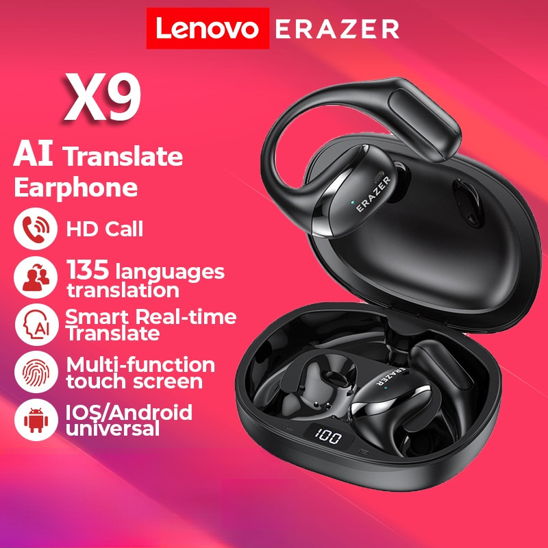 Lenovo ERAZER X9 Al Translation Open Ear Earphone Bluetooth 5.4 OWS ...