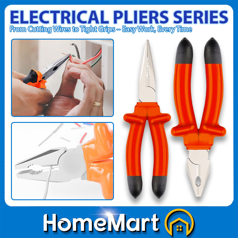 Combination 6"/7" Inch Long Nose Pliers Linemans Pliers Set Playar ...
