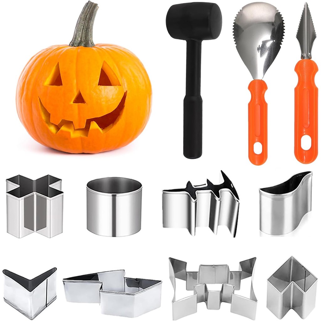 11 Pieces Halloween Pumpkin Carving Set 8 Models DIY Pumpkin Face ...
