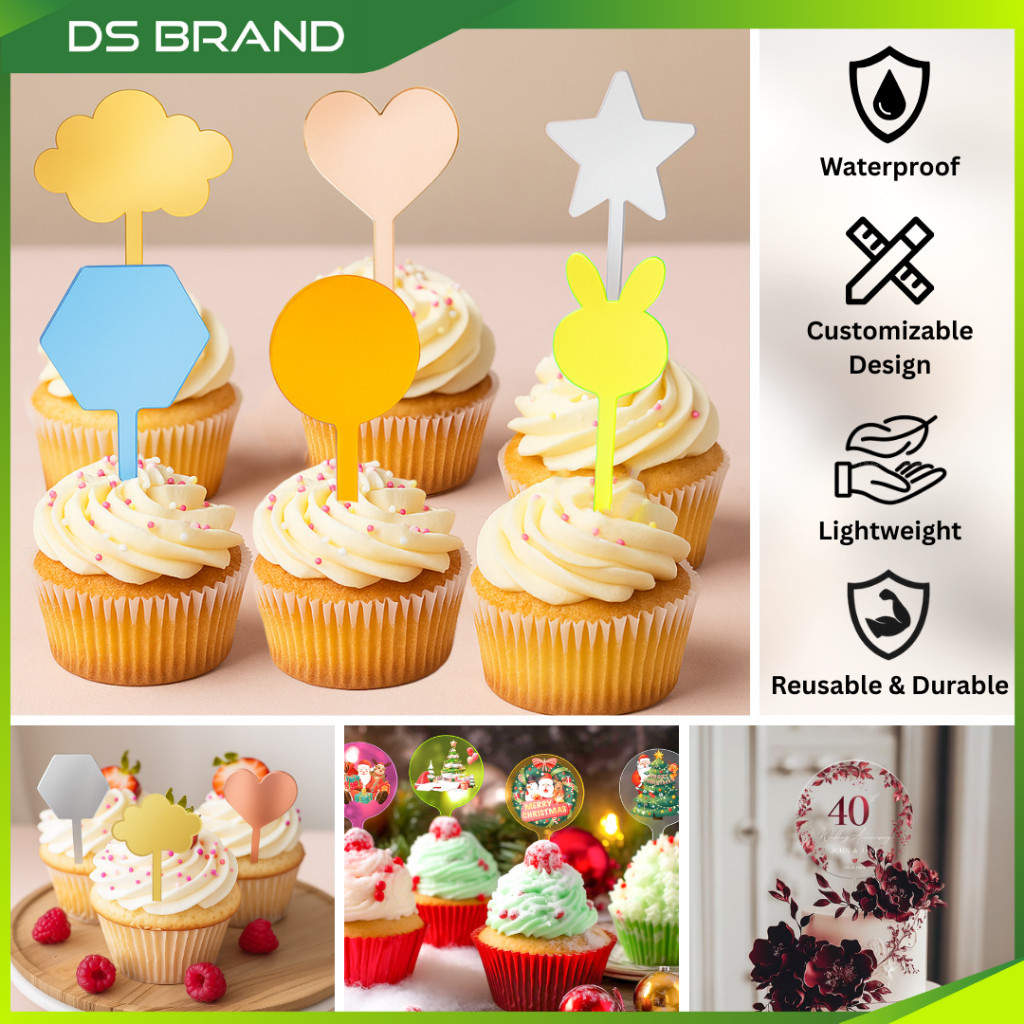 STICK TOPPER KEK KOSONG DIY / DIY BLANK CAKE TOPPER STICK / Custom UV ...