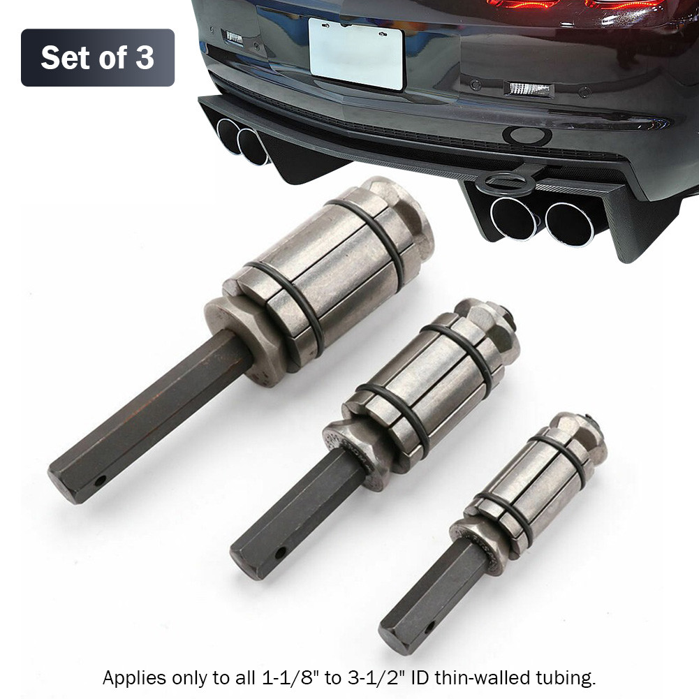 3Pcs Tail Pipe Butt Muffler Exhaust Expander Kit 1-1/18 Inch To 3-1/2 ...