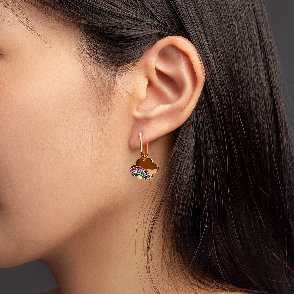 APM Monaco Rainbow Cloud Ring Silver Earrings Female Simple Classy ...