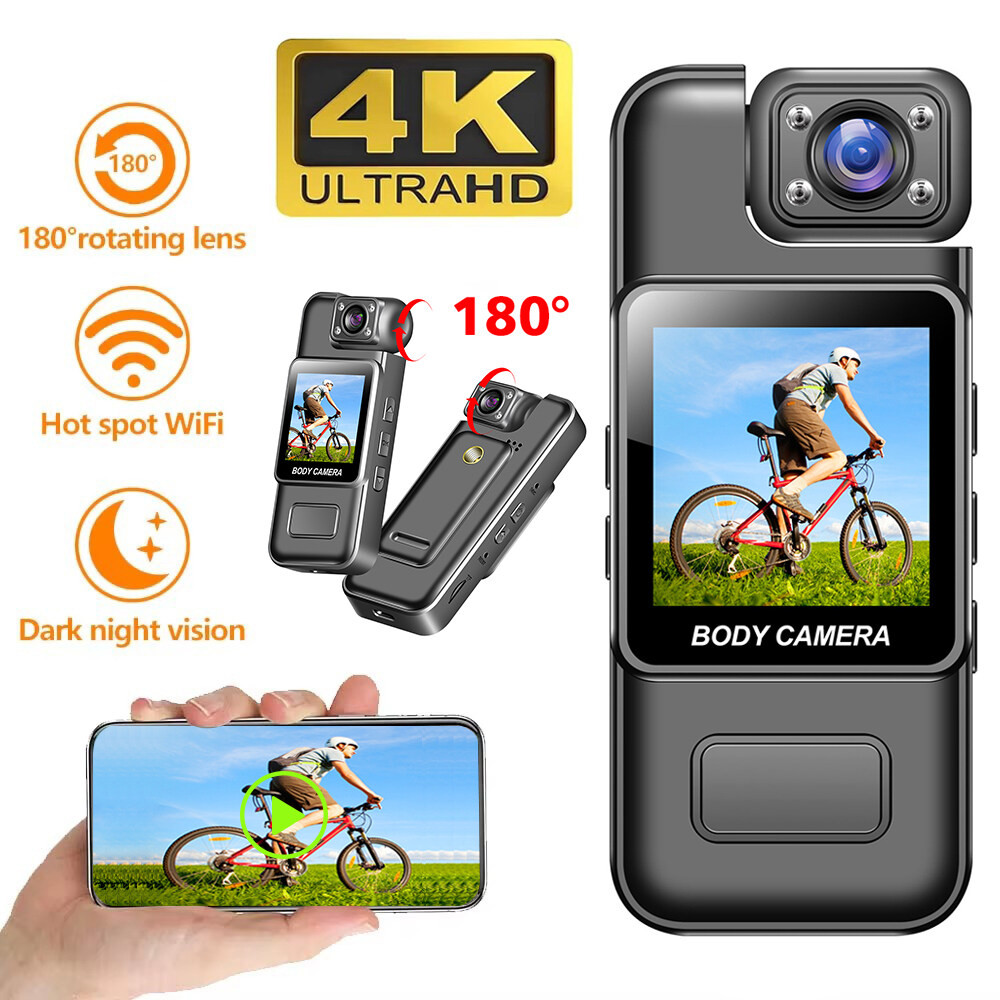 HD 4K WiFi Mini Camera Portable Digital Video Recorder Police Body Cam ...