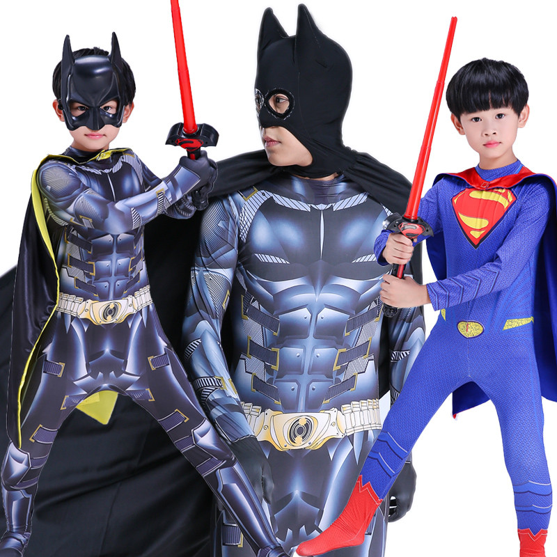 Batman cos Clothes Children Clothing Suit Superman Children Boy Tights ...