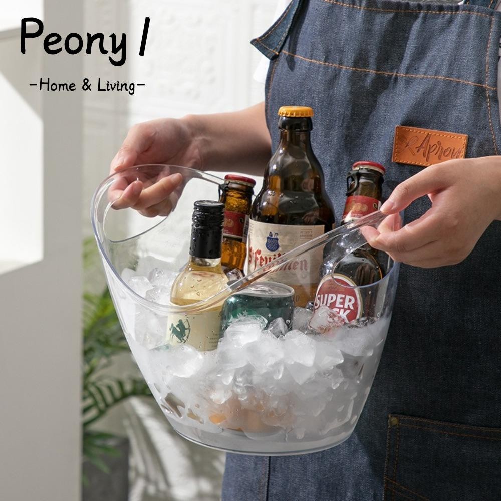 PEONY1 Ice Cube Bucket, Drinks and Party 4L Wine Bucket, Anti Slip ...