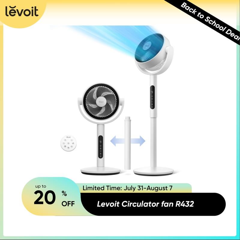 LEVOIT Corebreeze R432 Kipas Berayun Berdiri untuk Rumah, Pekeliling ...