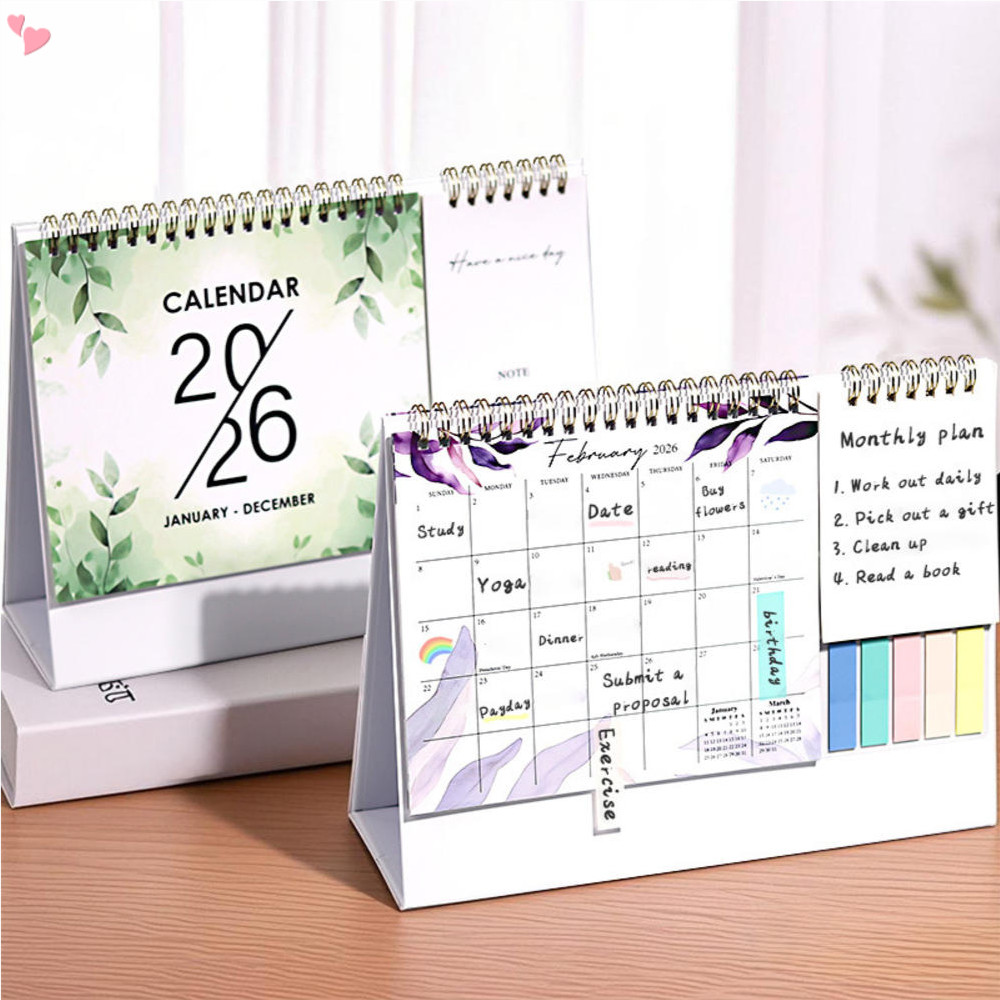 2026 Desk Calendar Small Standing Desktop Calendar (Jan-Dec. 2026) for ...