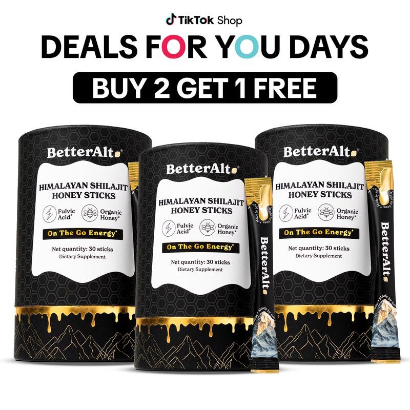 B2G1 of BetterAlt GOLD+ Shilajit Honey Sticks | Caramel, Cinnamon and ...