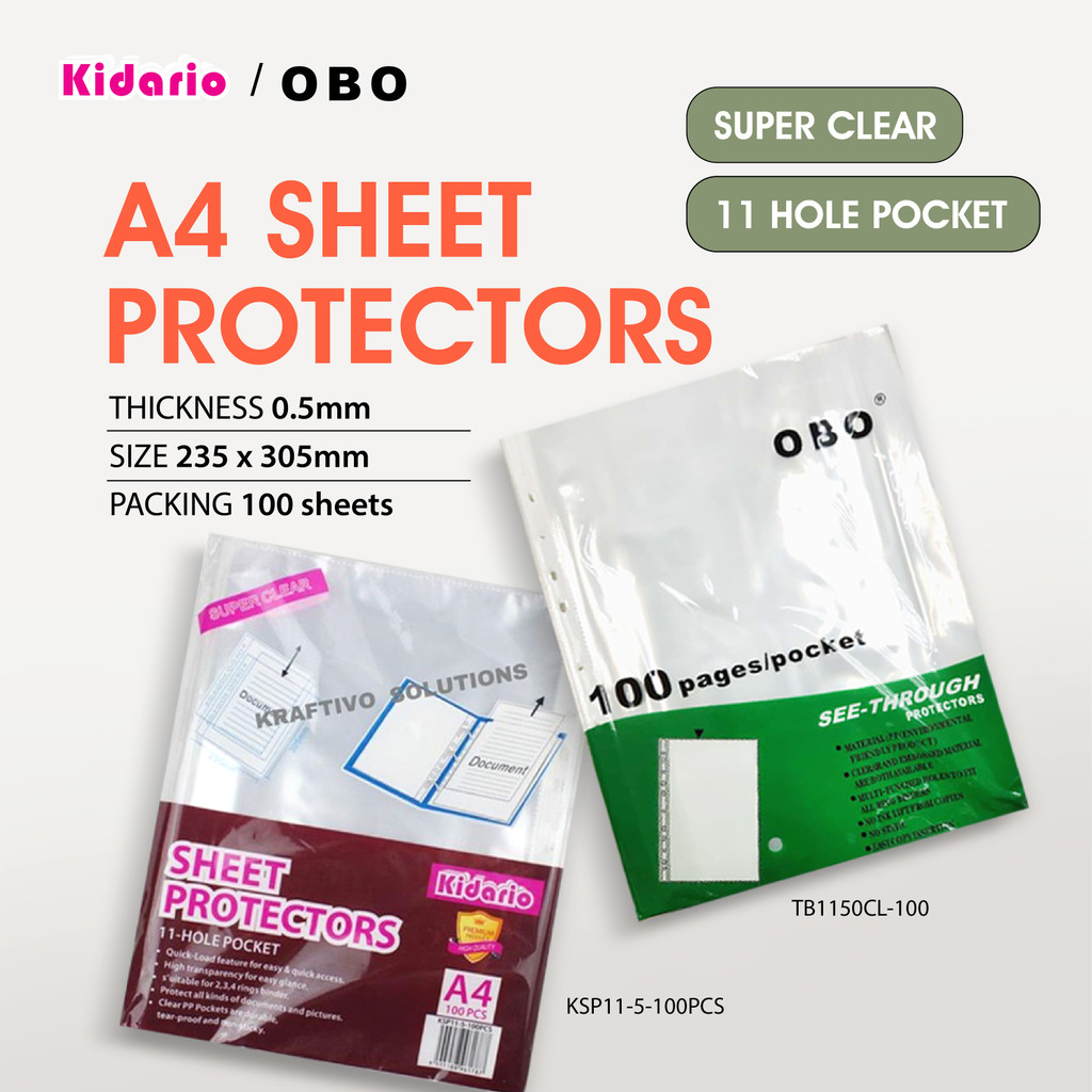 [ 11 HOLES ] A4 KIDARIO/OBO SHEET PROTECTOR 0.5mm 100s | Shopee Malaysia
