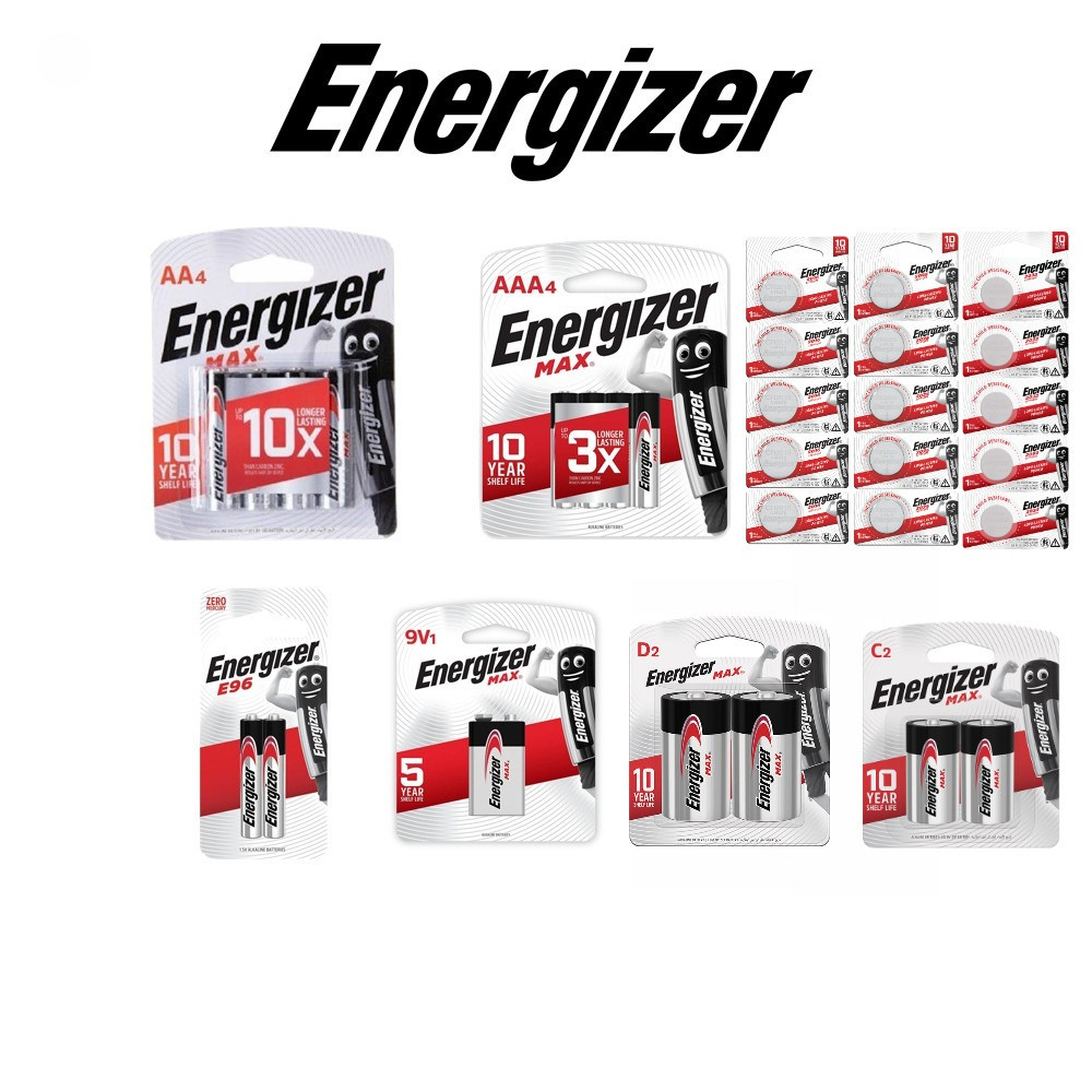[ ENERGIZER ] Max Alkaline & Lithium Coin Batteries AA AAA AAAA (E96 ...