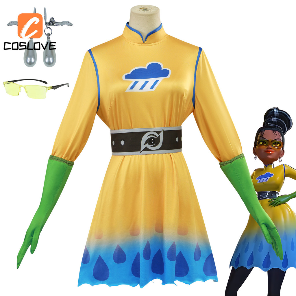 Anime Lady Doppler Megamind Cosplay Jumpsuit - Yellow Dress for Women ...