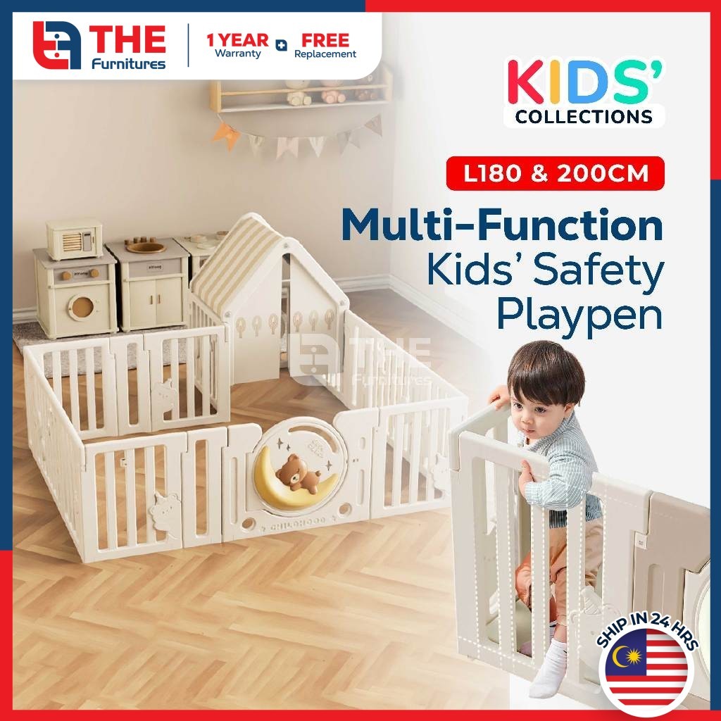THE Foldable Gaming Kids Fence With Small House Safety Baby Playpen ...