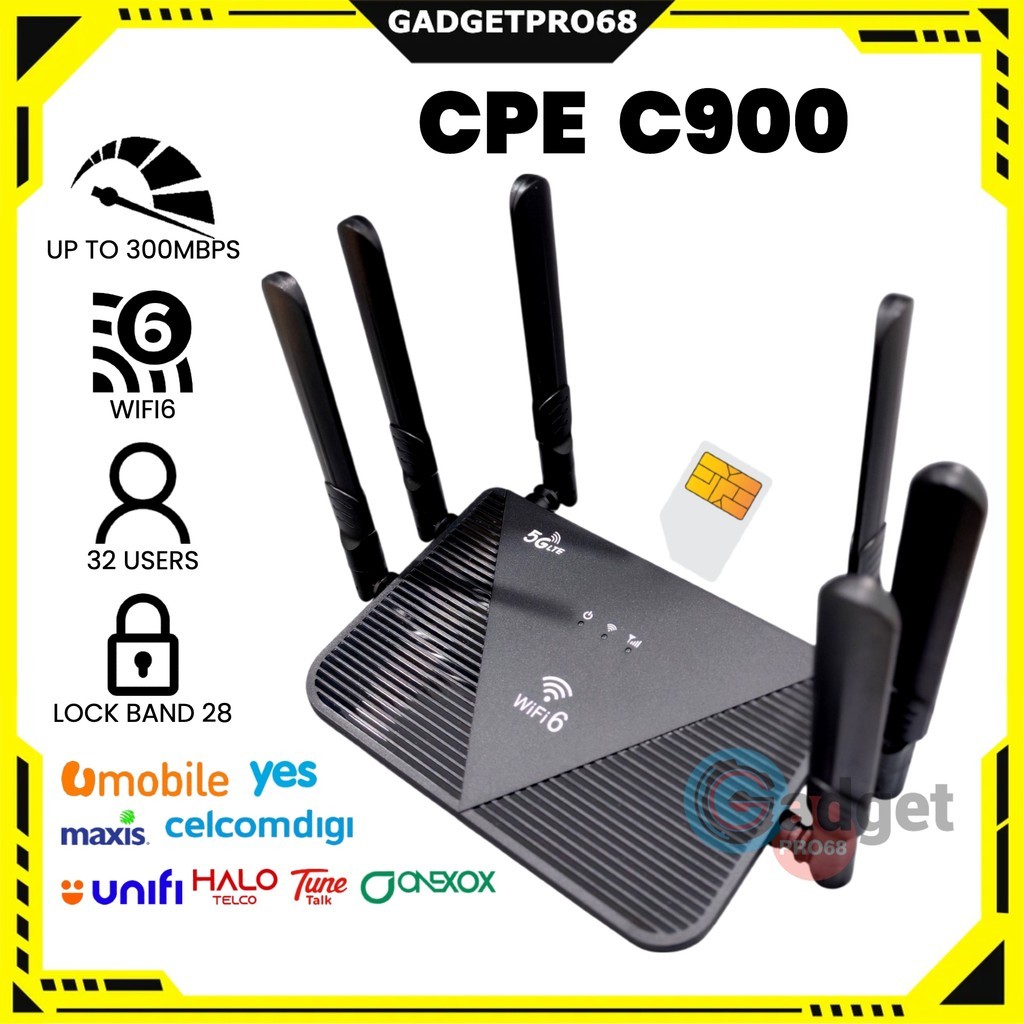 C900 Modem Unlimited Data Hotspot Wireless Router WiFi 4G All Operator ...