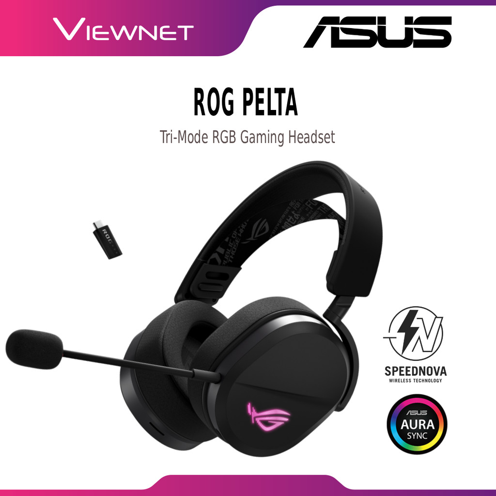 ASUS ROG A501 PELTA GAMING HEADSET TRI-MODE RGB, SPEEDNOVA WIRELESS ...