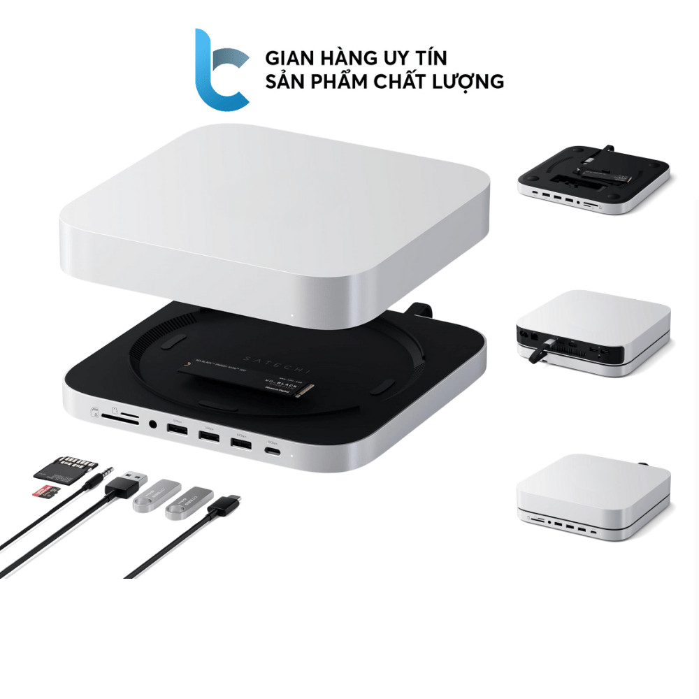 Satechi ST-GMMSHS Adapter Hub for Mac Mini M4/ Studio with NVME SSD Box ...