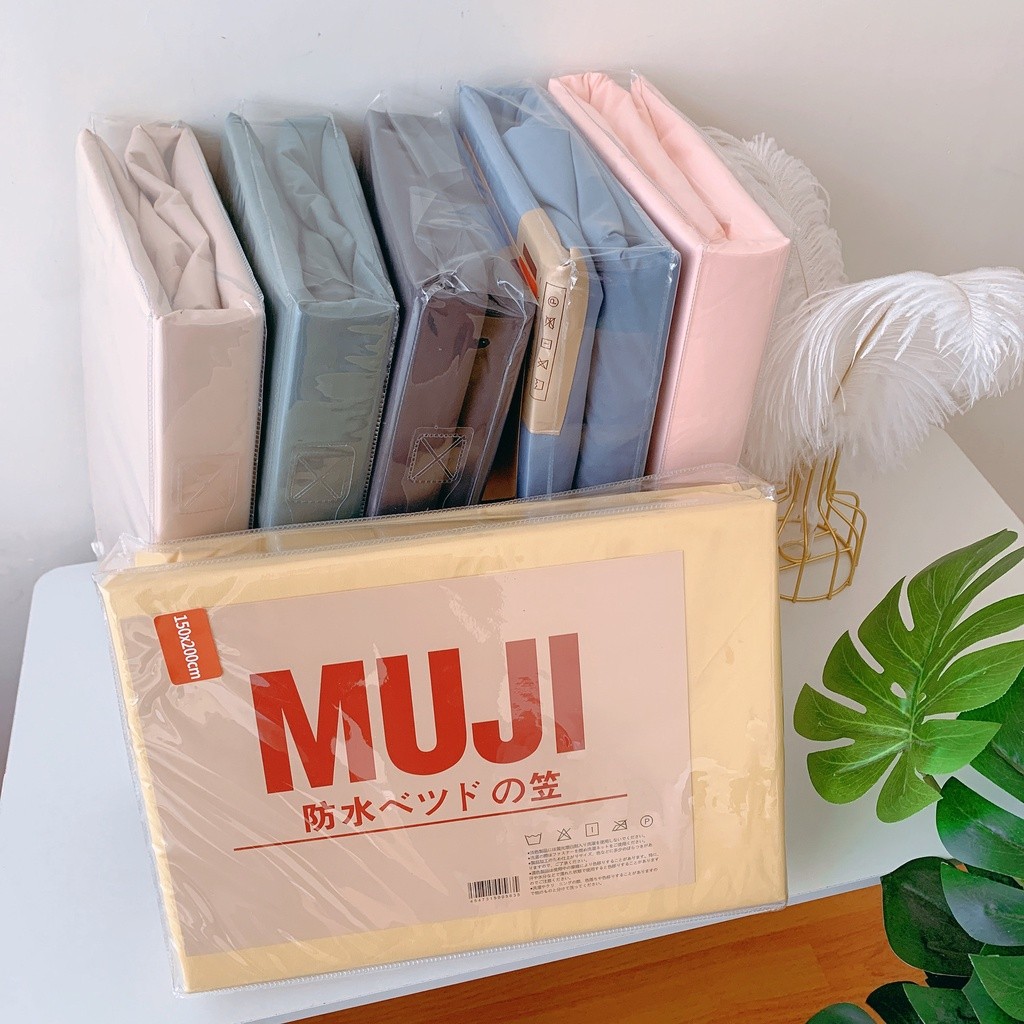 Muji Japanese Style BedSheet Premium Bedsheet Bedding Queen Size Fitted ...