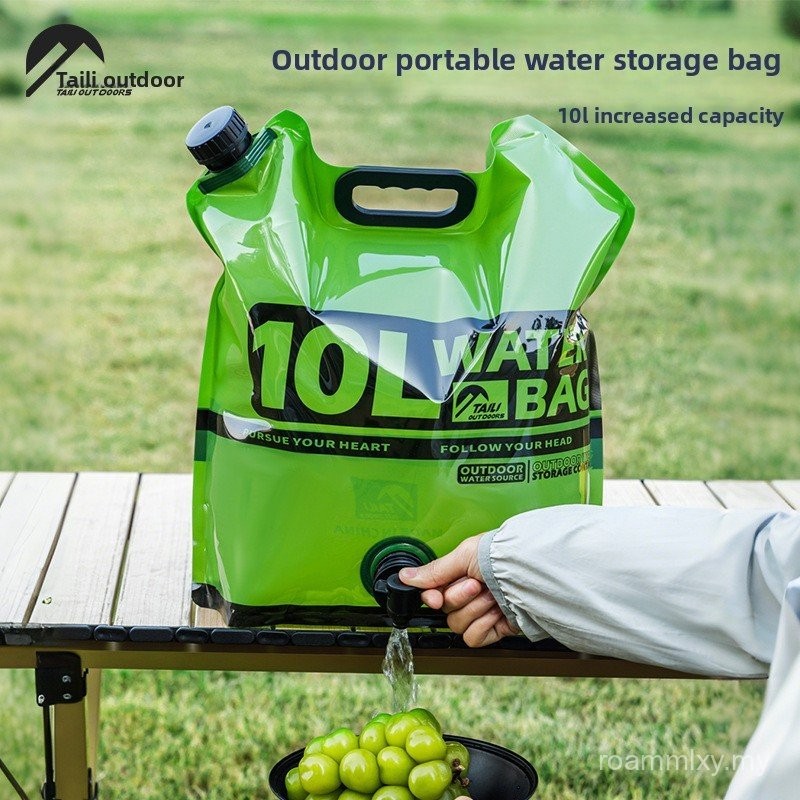 Outdoor portable water bag with faucet, foldable water storage bag ...