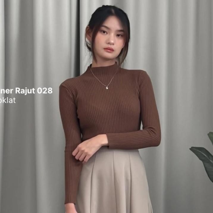 Knitted Inner - Women's Knitted Turtleneck Long Sleeve Inner | Shopee ...