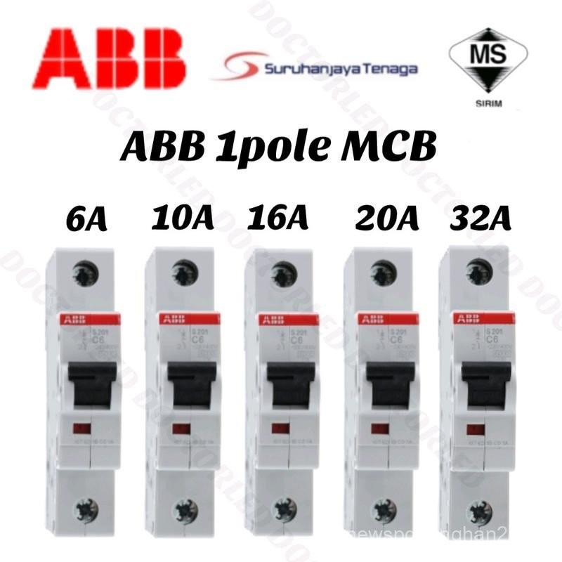 ABB 1pole MCB 6A/10A/16A/20A/32A Sirim Approved Miniature Circuit Breakers | Shopee Malaysia