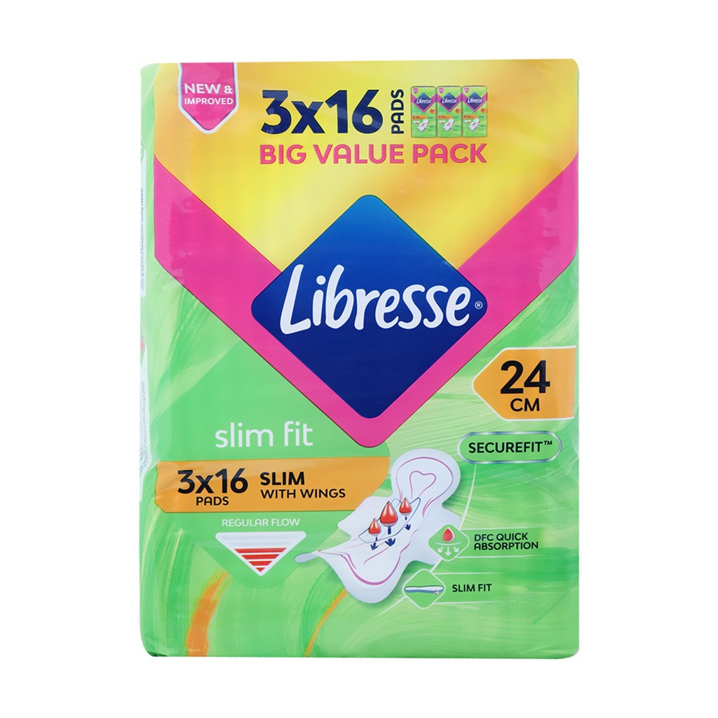 Libresse Slim Wings 24cm (16 pads x 3 packs) | Shopee Malaysia
