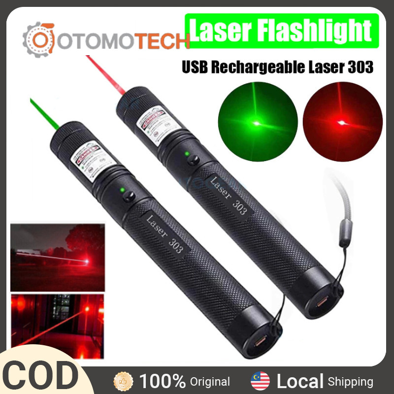 USB Rechargeable Green/Red Laser Pointers 532nm 10000m High Power Laser 303 Laser Flashlight ...