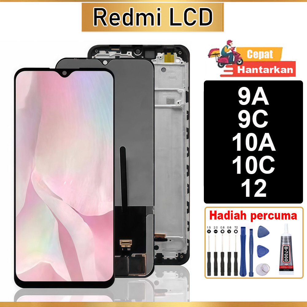 Original For Redmi 9A 9C 10A 10C 12 LCD Original Display Penggantian ...