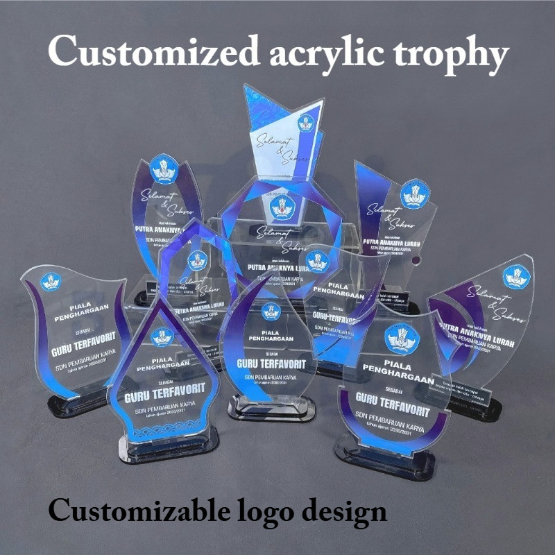 Customized acrylic trophy | Free design | Customizable logo/photo | UV ...