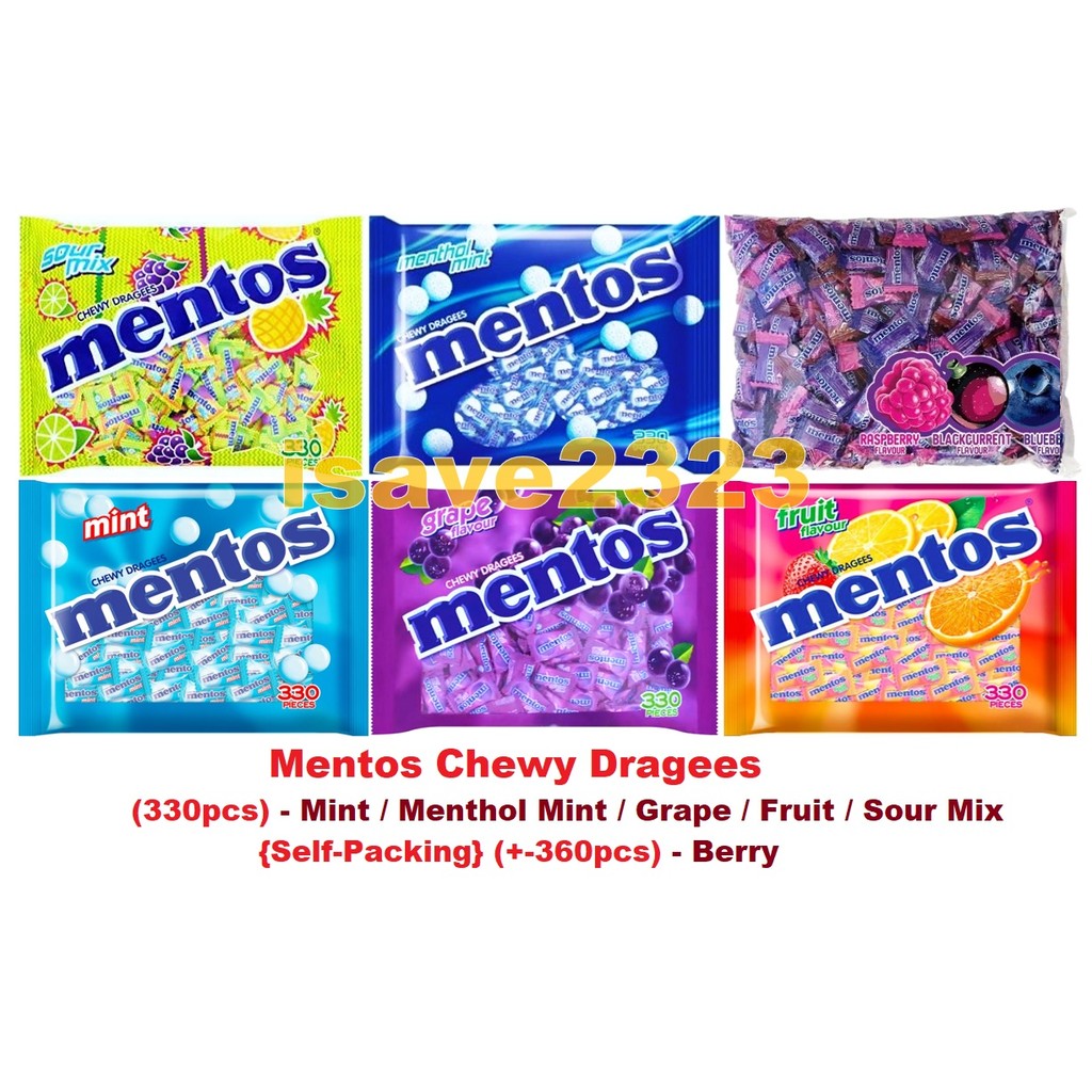 {Self-Packing} [HALAL] Mentos Chewy Dragees (330pcs-360pcs) - Menthol ...