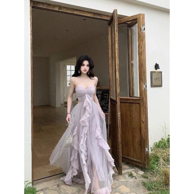 Ruffled Holiday Dress - Elegant & Sexy Design | Shopee Malaysia