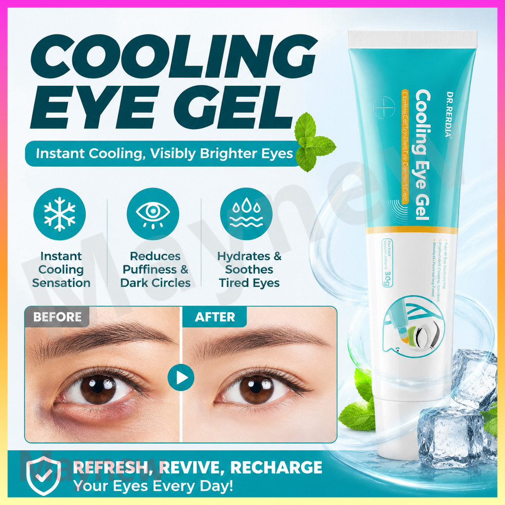 DR.RERDIA Cooling Eye Gel 30g Brighten & Revitalize Tired Eyes Restore ...