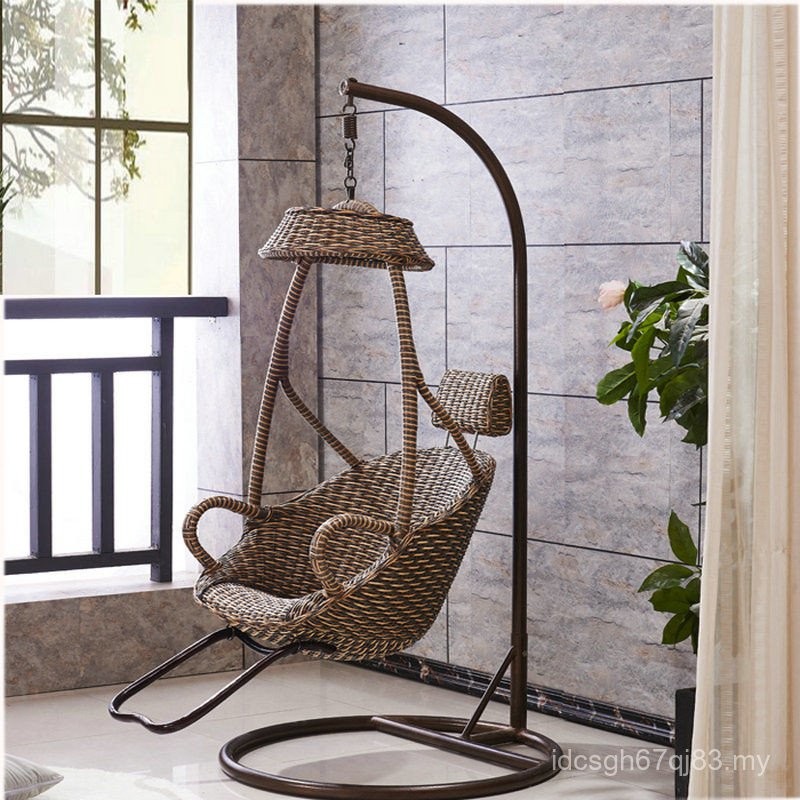 Natural Real Rattan Hanging Basket Rattan Chair Balcony Swing Hanging ...