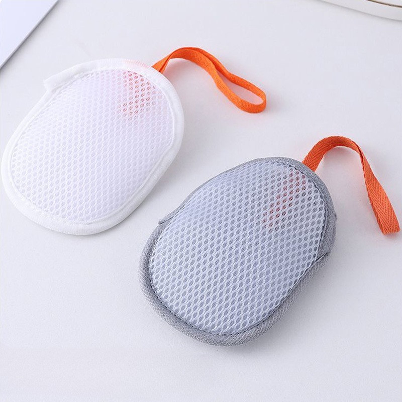 Mesh Pouch with Lanyard Fast Foaming Shower &Net Pocket Super Soft for ...