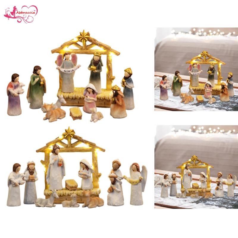 Abbraccia 12 Pieces Christmas Nativity Scene Nativity Statues Religious ...