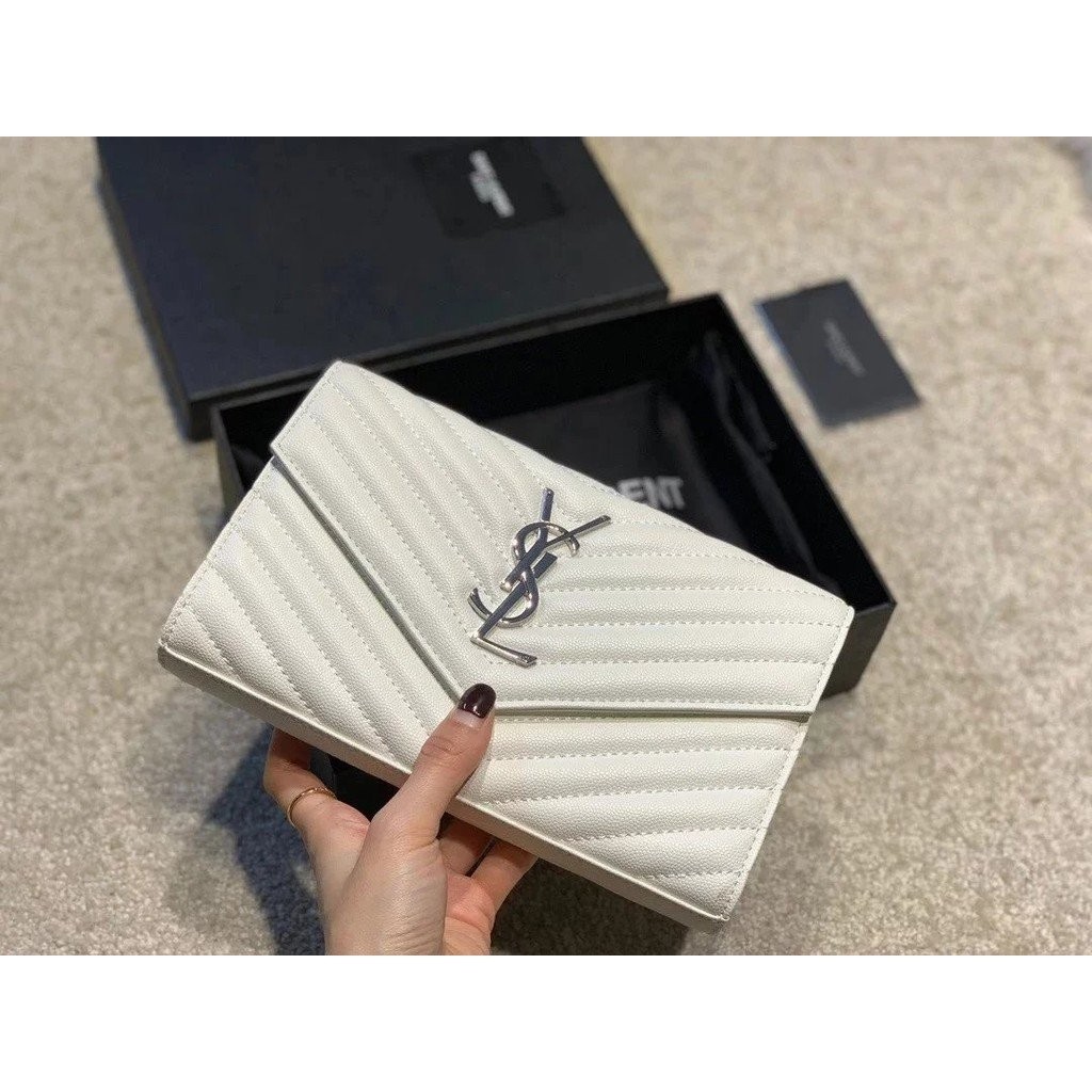 YSL Saint Laurent Female Bag Caviar Twill Envelope Bag WOC Chain Bag ...