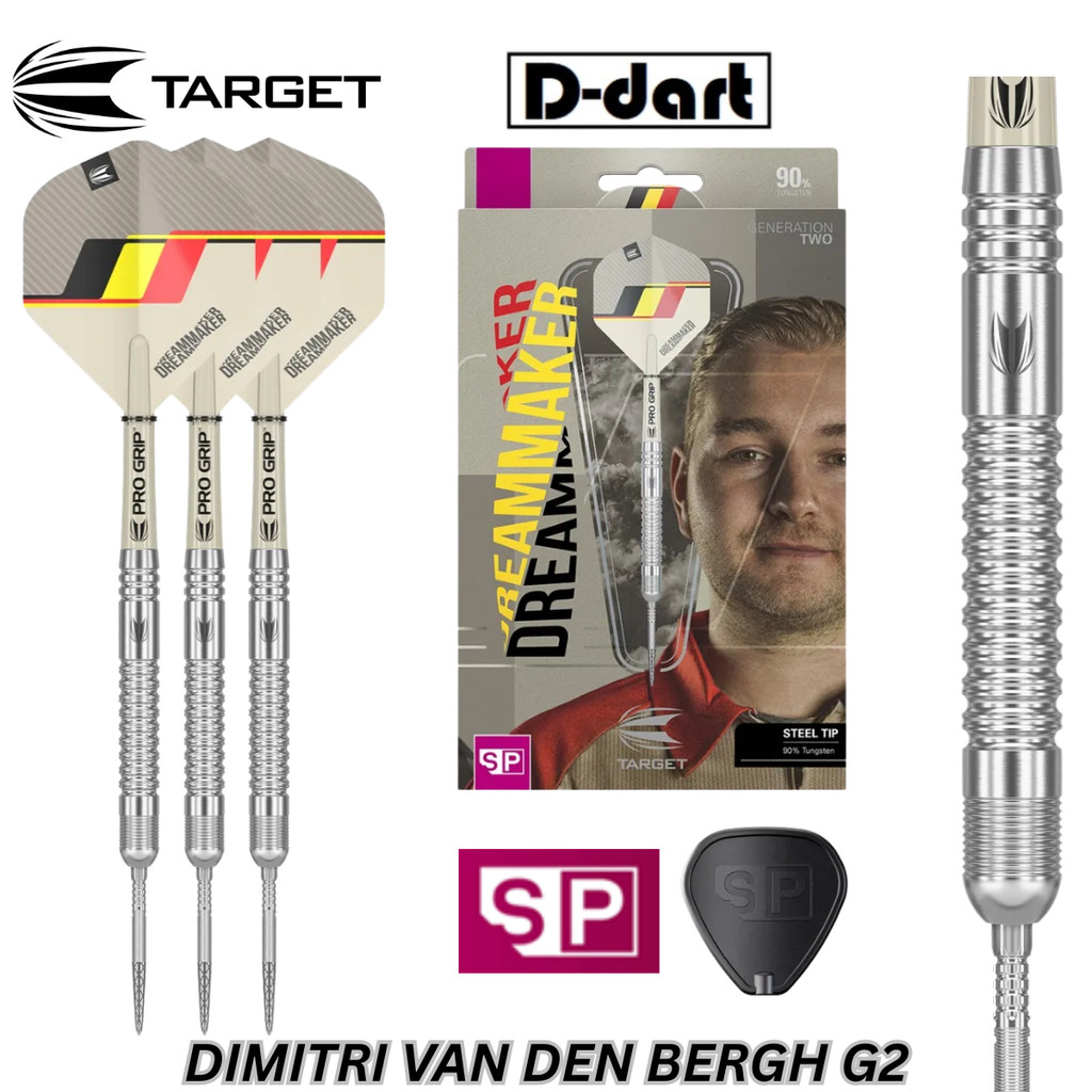 TARGET STEEL TIP DARTS - 23G/25G DIMITRI VAN DEN BERGH G2 (SWISS) SP 90 ...