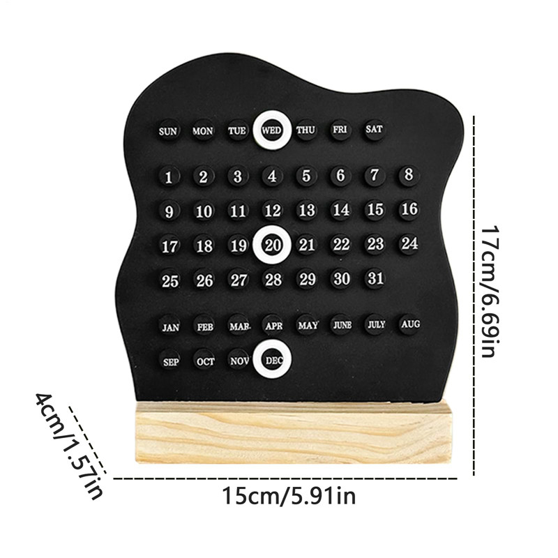 Batik Creative Manual Wooden Desk Calendar Adjustable Week Month Date ...