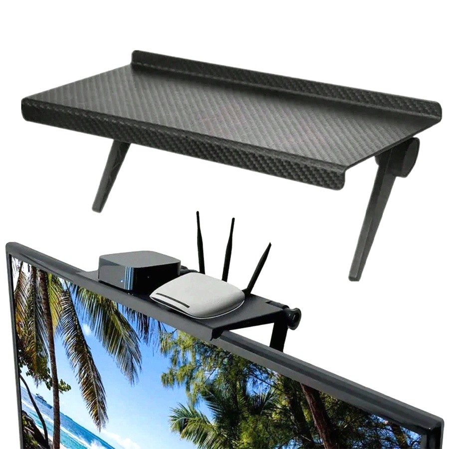 Foldable Computer Monitor Storage Rack Adjustable Tv Top Storage Rack ...