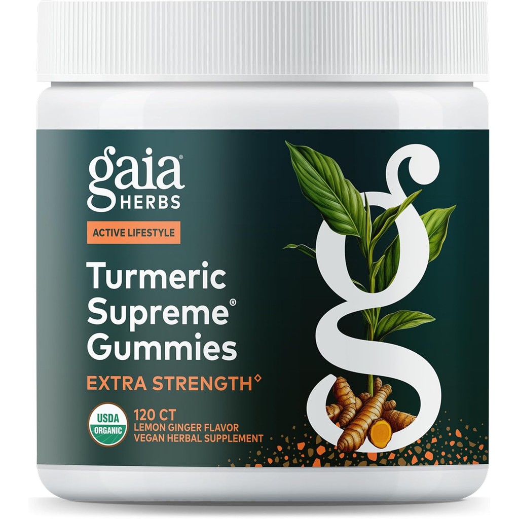 Gaia Herbs Turmeric Supreme Super Gummy-Support Swollen Relief, Help ...