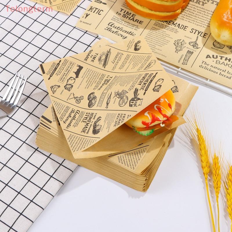 Tolongterm> 10/20/50Sheets Food Wrapping Paper Newspaper Design ...
