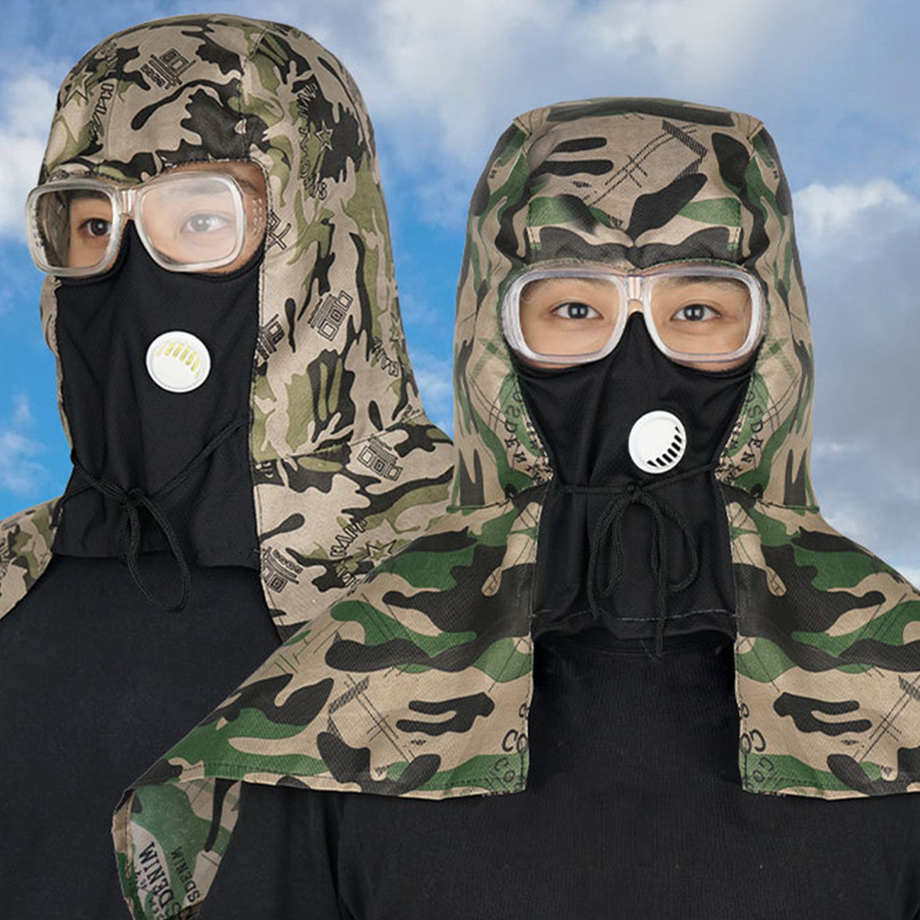 Welder's Shawl Hat Safety Work Hats Camo Neck Protection Hat Work Dust ...