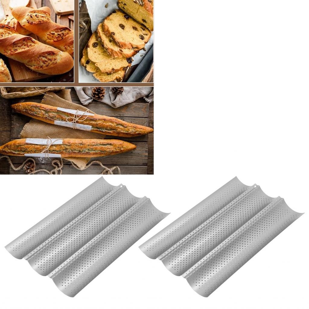 Baguette Pans Uniform Heat Conduction Perforated Easy Demolding U ...