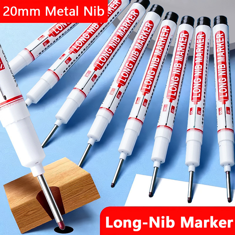 10Pcs Extra-Long Nib Markers 20mm Deep-Reach Tips Oil-Based Ink for ...