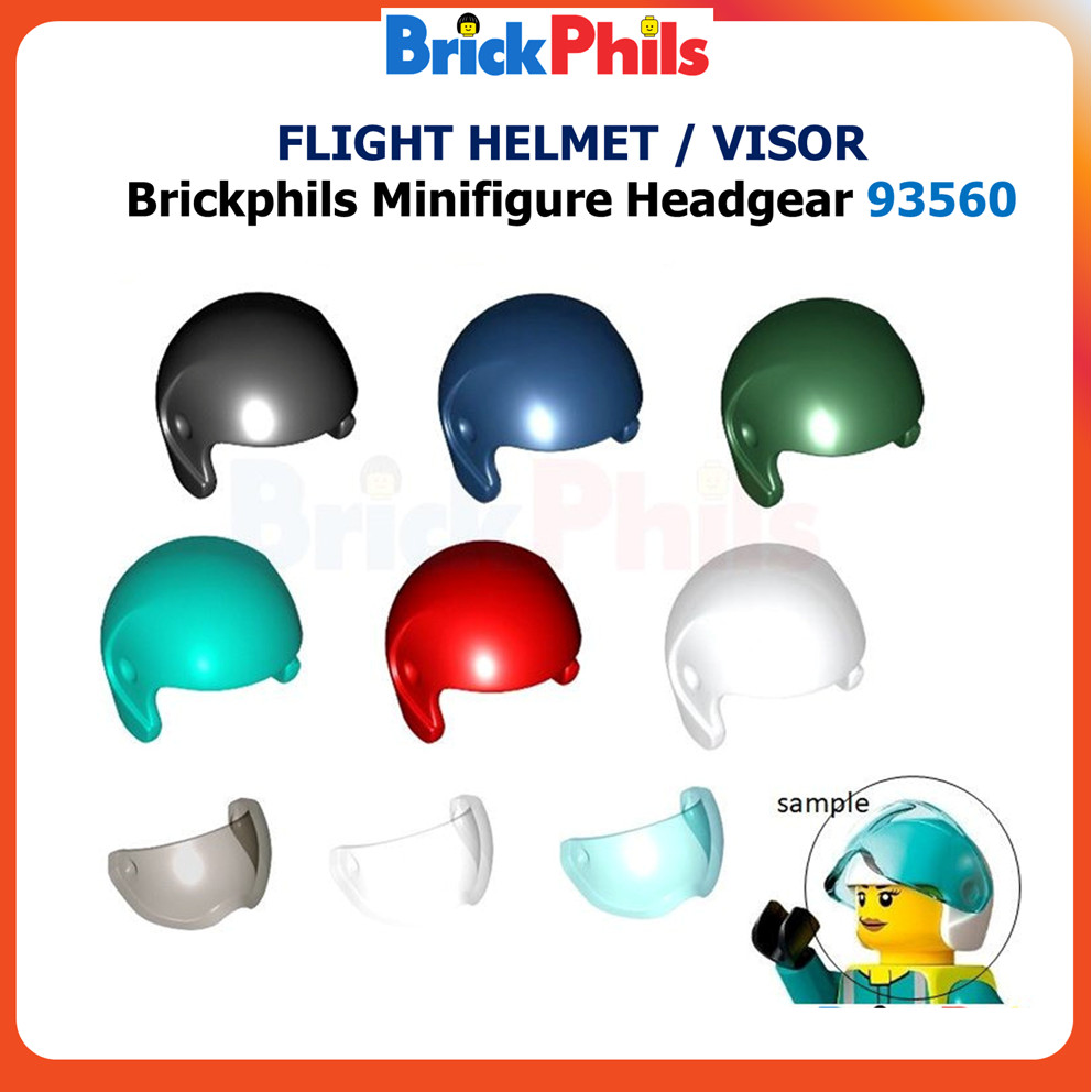 Brickphils Minifigure Headgear 93560 / 41805 - Flight Helmet / Visor ...